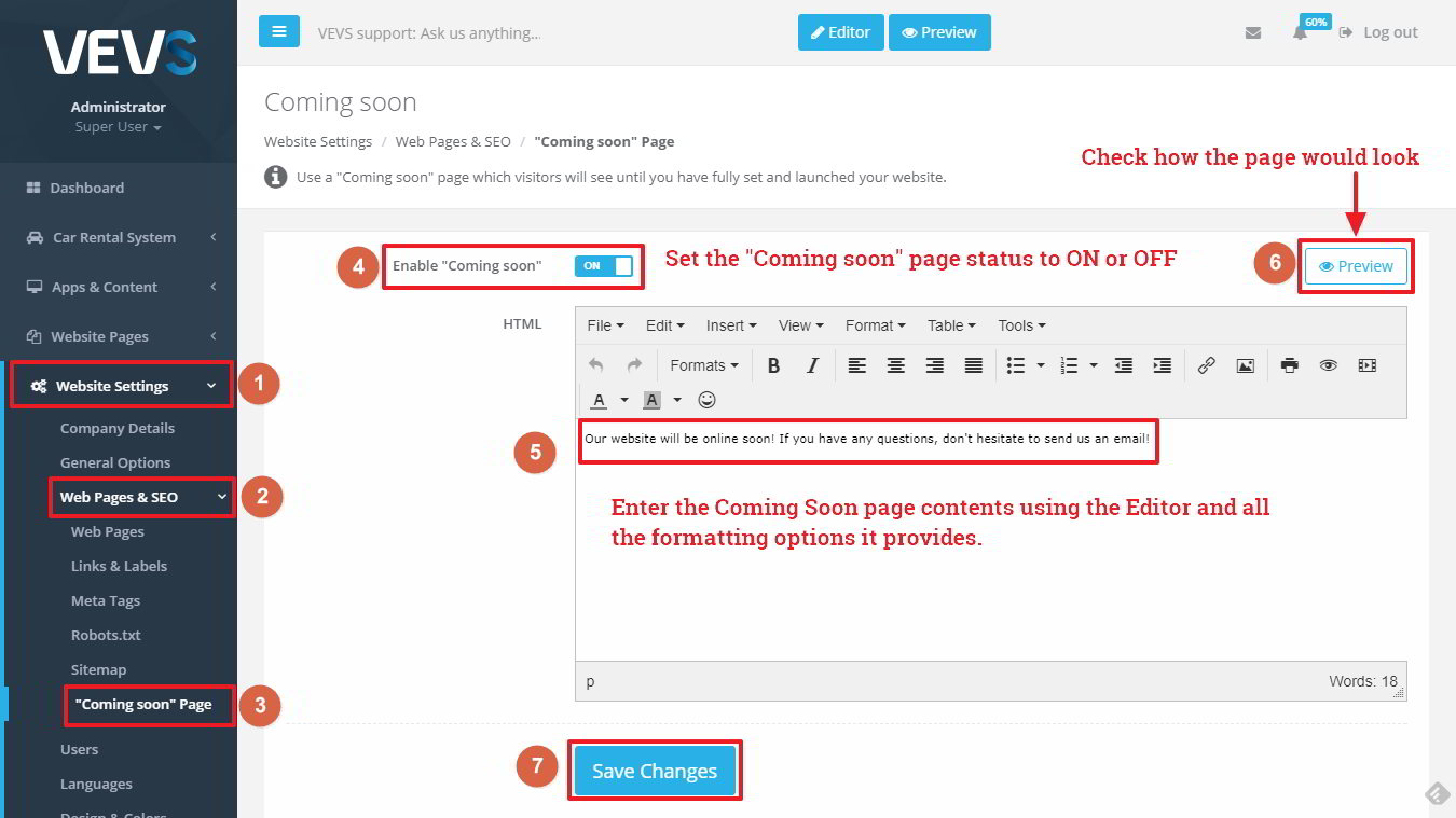VEVS Knowledge Base: Website Setup | Web Pages and SEO | Version 2.1.0 VEVS Knowledge Base: Website Setup | Web Pages and SEO | Version 2.1.0